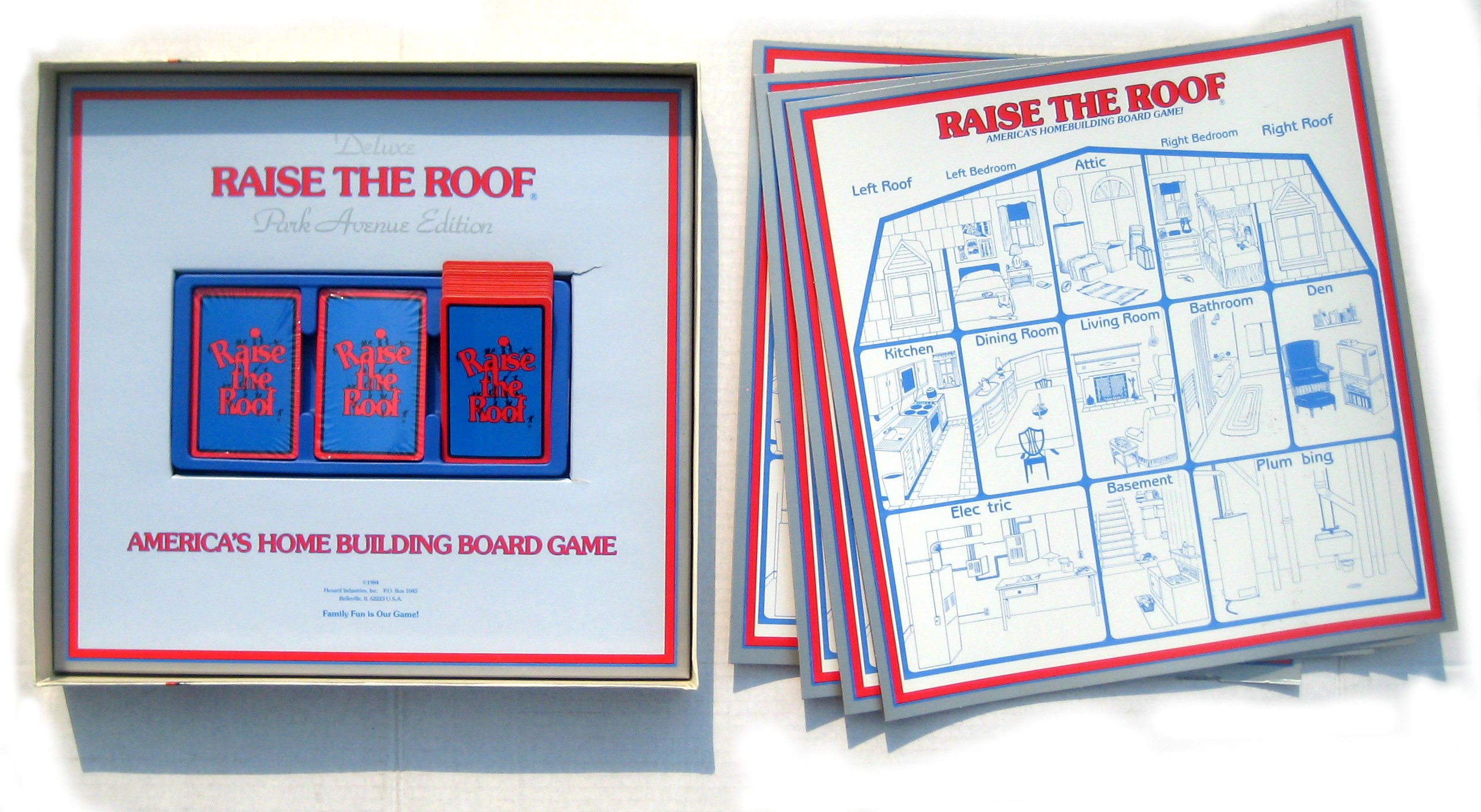1984 Deluxe Raise the Roof Board game Henard Industries | Park Avenue ...